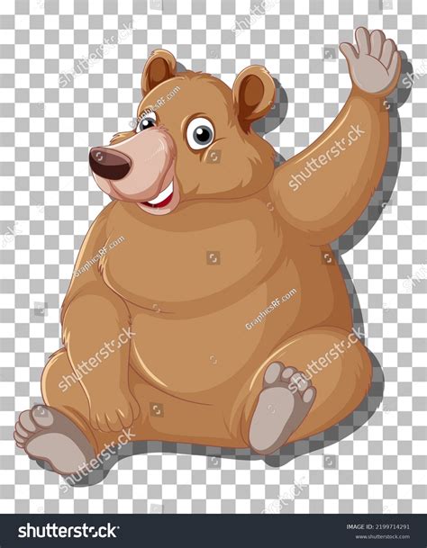Grizzly Bear Cartoon Character Isolated Illustration Stock Vector