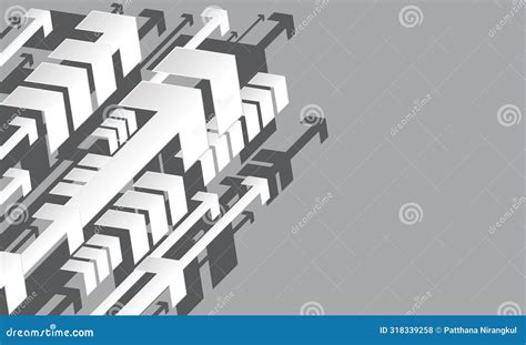 Abstract White Paper Cut Black Arrow Geometric Direction Overlap On Grey With Blank Space Design