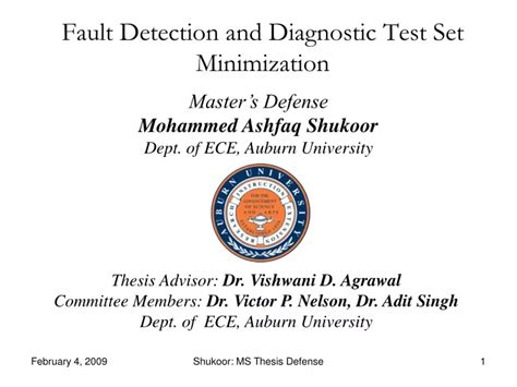 ppt fault detection and diagnostic test set minimization in