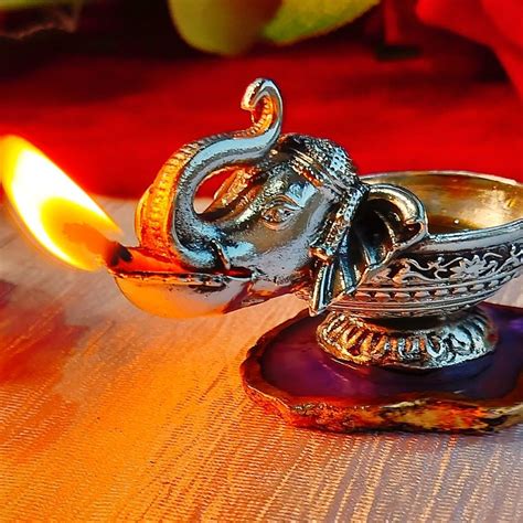 German Silver Antique Elephant Shaped Diya Phooldaan