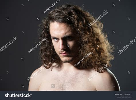 Portrait Sexy Handsome Guy Curly Hair Stock Photo Shutterstock