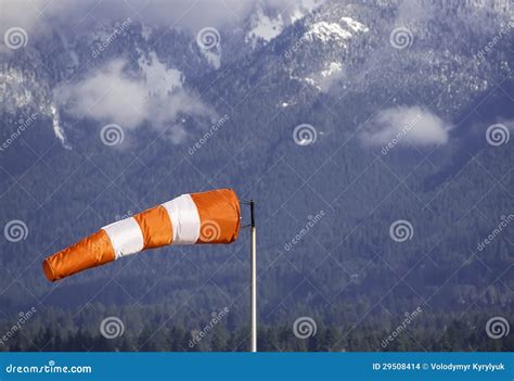 Cone Wind Indicator And Stop Sign And Parking Are Prohibited On The
