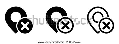 No Gps Vector Icons Invalid Location Stock Vector Royalty Free 2500466965 Shutterstock