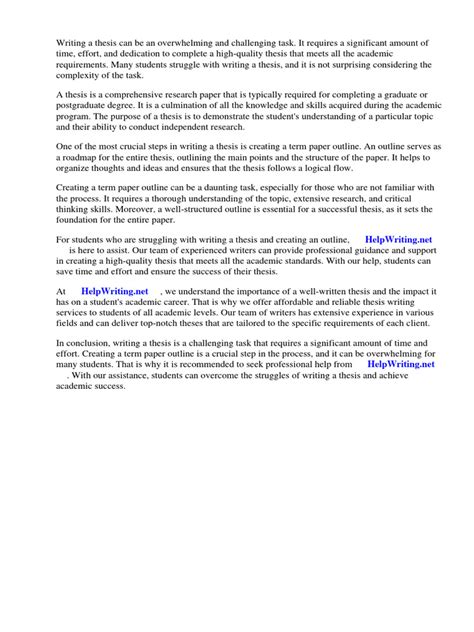 What Is A Term Paper Outline Download Free Pdf Essays Thesis