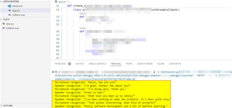 python transcribing speaker output audio and microphone input audio