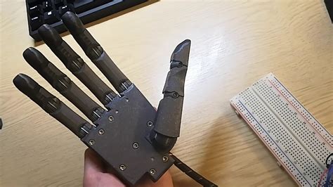 3d Printed Arduino Servo Robot Hand Arx Hand Project Mk0s Youtube
