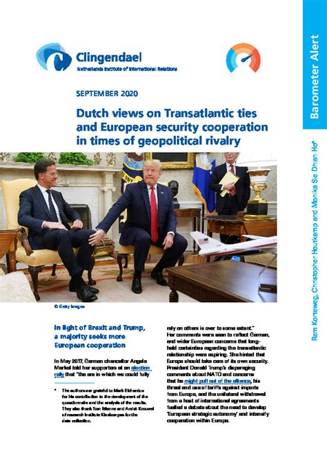 Dutch Views On Transatlantic Ties And European Security Cooperation In