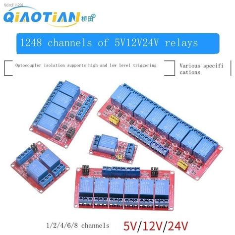 1 2 4 8 Way 5v12v24v Relay Module With Optocoupler Isolation Support High And Low Level Trigger