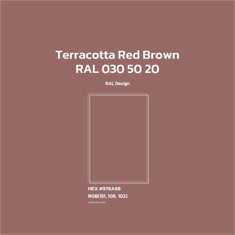 About Ral 030 50 20 Terracotta Red Brown Color Color Codes