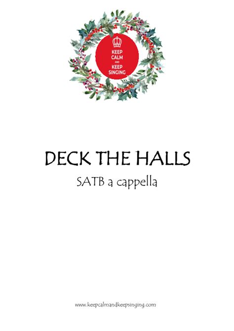 Deck The Halls Satb Arr Debbie Warren Sheet Music Traditional