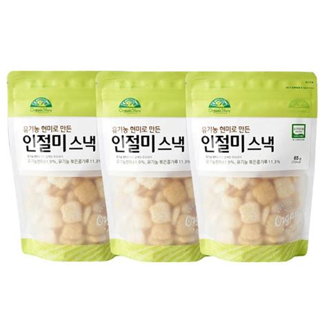오가닉스토리 유기농 현미로 만든 담백한 인절미스낵 3종 홈플러스 택배배송