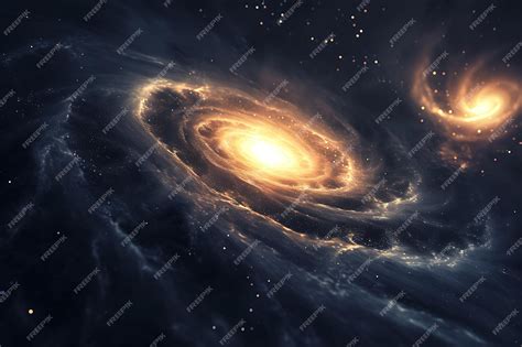 Star Pairs Orbiting Around A Shared Mass Center Premium Ai Generated