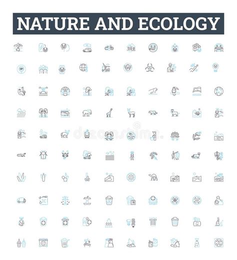 Conjunto De Iconos De Línea Vectorial De Naturaleza Y Ecología