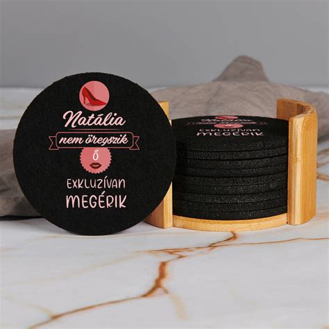 ő nem öregszik női Poháralátétek készlete MyGift hu