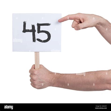 Sign with a number, 45 Stock Photo - Alamy