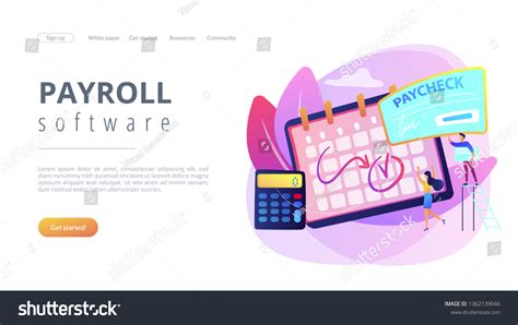 Calendar Payday Calculator Tiny Business People Stock Vector Royalty