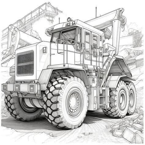 High Quality Front Loader Coloring Pages Generative Ai Stock