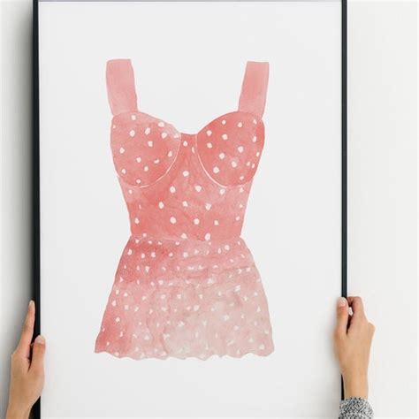 Vintage Swimsuit Art Print Watercolor Art Print Home Decor Etsy