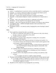 ANTH 1031 Chapter2 Notes Docx Part Two Language And Communication