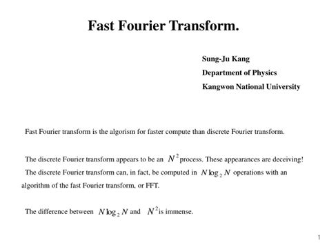 Ppt Fast Fourier Transform Fft Algorithm Powerpoint Presentation