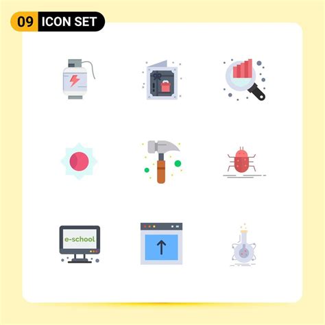 Conjunto De 9 9 Moderno Ui íconos Símbolos Señales Para Reloj Equipo