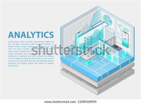 Advanced Analytics Isometric Vector Illustration Abstract Stock Vector