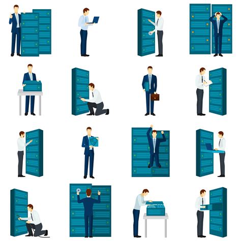 Flat Datacenter Icons Set 467870 Vector Art At Vecteezy