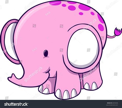 Pink Elephant Vector Illustration เวกเตอร์สต็อก ปลอดค่าลิขสิทธิ์
