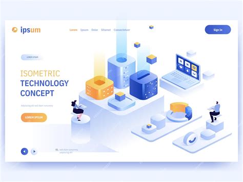 Premium Vector Vector Landing Page Of Isometric Technology Concept Programmer Team Works In