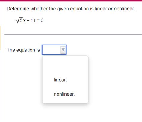 Solved Determine Whether The Given Equation Is Linear Or Chegg