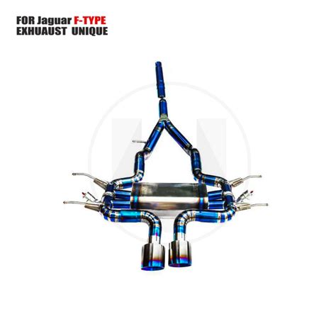 독특한 티타늄 합금 배기 매니폴드 다운파이프 재규어 F Type 20t 30t 자동 개조 전자 밸브 엔진 및 엔진 부품