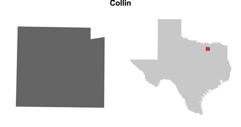 Collin County Texas Blank Outline Map Set 59909673 Vector Art At Vecteezy