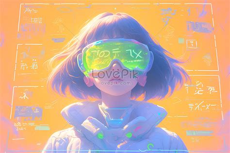 안경을 쓴 소녀 일러스트 무료 다운로드 Lovepik