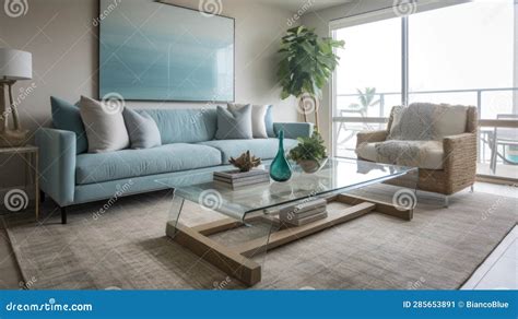 Contemporary Coastal Living Room With A Beachy Color Palette A Royalty
