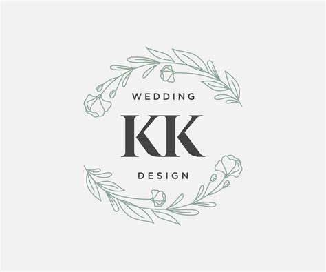 Kk Initials Letter Wedding Monogram Logos Collection Hand Drawn Modern