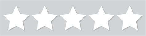 White Five Stars Quality Rating Icons 5 Stars Icon Five Star Sign
