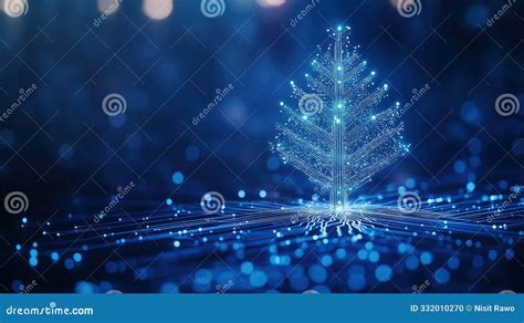 AI Algorithm Visualized As A Glowing Digital Tree Symbolizing Data