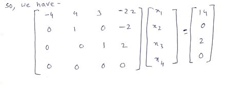 Solved Parameterize The Solutions To The Following System Of Linear Course Hero