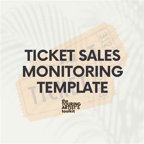Concert Ticket Sales Monitoring Tracker Template Spreadsheet Concerts Tours Bands Musicians