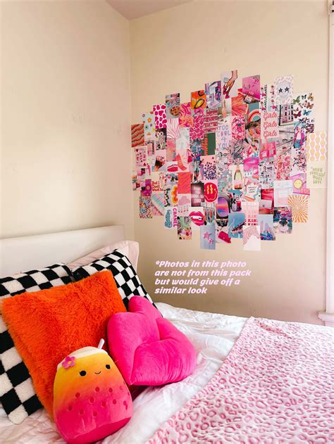 Ready To Print Preppy And Bright Pinkorange Aesthetic Bright Wall
