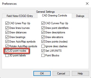 D Point Nodes Setting Allows Using D Snaps To Draw In D Microsurvey