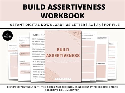 Assertiveness Workbook Assertive Exercises Set Boundaries Assertive Communication