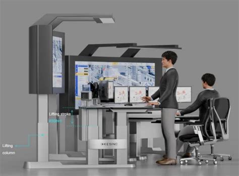 Adjustable Height Home Computer Lift Table Security Operations Center
