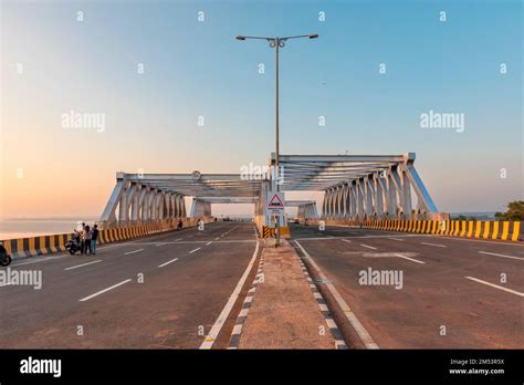 Cortalim Goa India Dec 25th 2022 New Zuari Bridge Cable Bridge