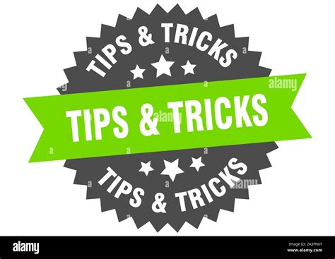 Tips Tricks Sign Tips Tricks Green Black Circular Band Label Stock Vector Image Art Alamy