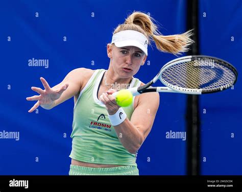 Jil Teichmann Of Switzerland In Action During Qualifying For The 2024 Canberra International Wta