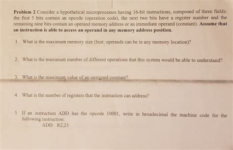 Solved Problem 2 Consider A Hypothetical Microprocessor