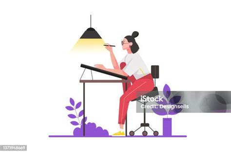 플랫 디자인의 크리에이티브 워커 컨셉 직업에 대한 스톡 벡터 아트 및 기타 이미지 직업 디자인 모던 양식 Istock