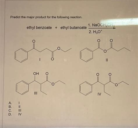 Solved Predict The Major Product For The Following Reaction
