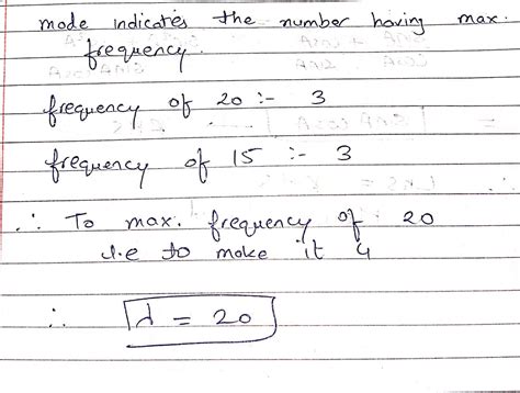 Find The Value Of Lambda The Mode Of The Following Data Is N